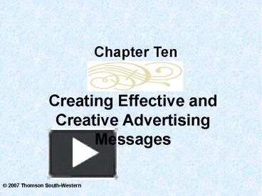 Creating Effective and Creative Advertising Messages presentation ...