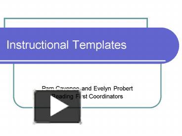 PPT – Instructional Templates PowerPoint presentation | free to view ...