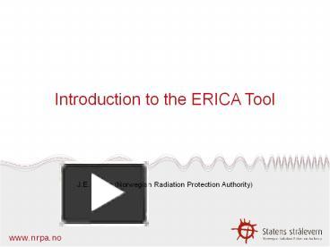 Introduction to the ERICA Tool presentation | free to download
