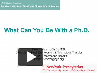 PPT – Peter Leonardi, Ph.D., MBA PowerPoint presentation | free to view ...