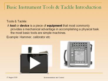 Basic Instrument Tools presentation | free to download