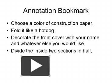 PPT – Annotation Bookmark PowerPoint presentation | free to view - id ...