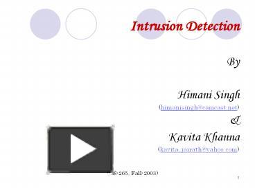 PPT – Intrusion Detection PowerPoint presentation | free to download ...