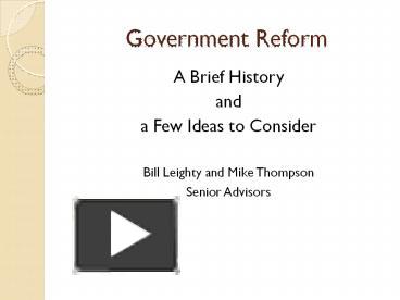 Government Reform presentation | free to view