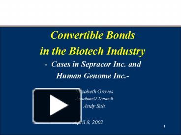 PPT – Convertible Bonds PowerPoint presentation | free to view - id ...