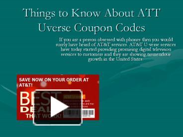 The Best Att Uverse Coupon Code presentation | free to download