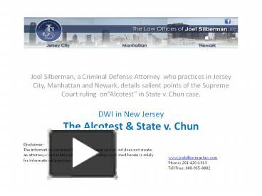 Dwi in new jersey the alcotest & state v. chun presentation | free to ...