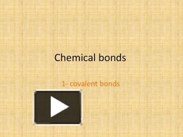 COVALENT BONDS presentation | free to download
