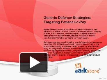 PPT – Generic Defence Strategies: Targeting Patient Co-Pay PowerPoint ...