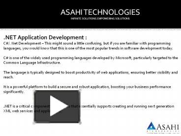 PPT – .net application development PowerPoint presentation | free to ...