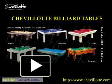 Chevillotte Billiard Table Models presentation | free to download