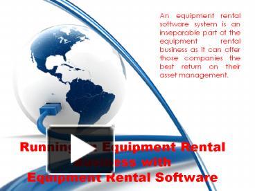 PPT – Running an Equipment Rental Business with Equipment Rental ...