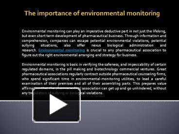 The importance of environmental monitoring presentation | free to download