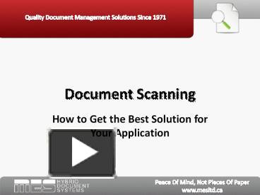 Document Scanning: How to Get the Best Solution for Your Application ...