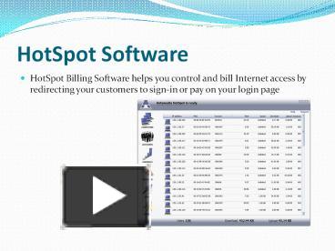 HotSpot Software for WiFi Hotspot Billing presentation | free to download