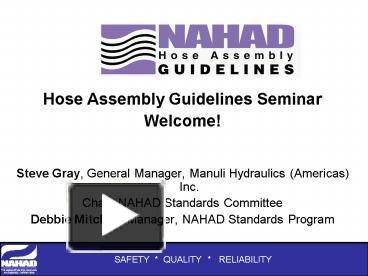 Hose Assembly Guidelines Seminar presentation | free to view