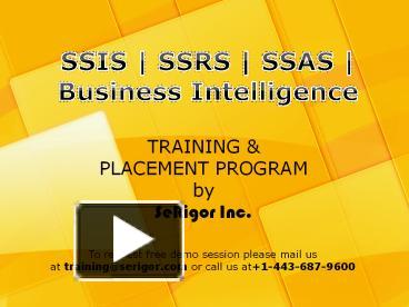 SSIS | SSRS | SSAS | Business Intelligence Training and Placement ...