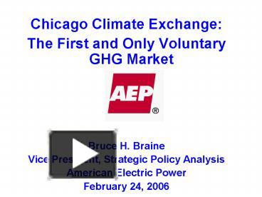 Chicago Climate Exchange: presentation | free to view