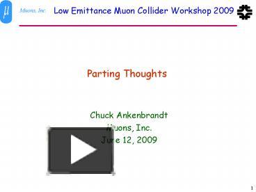 Parting Thoughts presentation | free to view