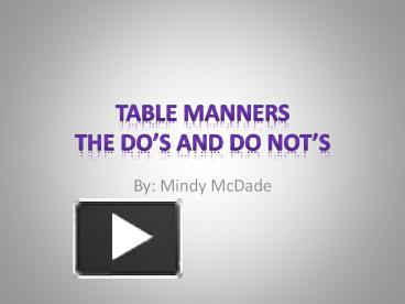 Table Manners presentation | free to download