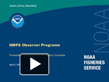 NMFS Observer Programs presentation | free to view