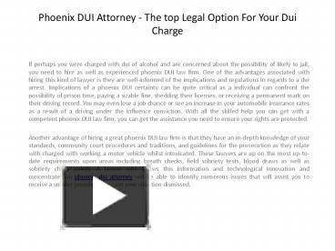 PPT – Arizona Dui Lawyer PowerPoint presentation | free to download ...