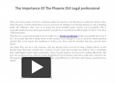 PPT – Phoenix Dui Attorney PowerPoint presentation | free to download ...