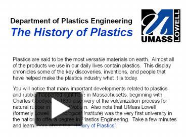 PPT – Department of Plastics Engineering PowerPoint presentation | free ...