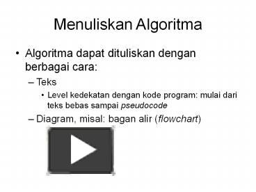 PPT – Menuliskan Algoritma PowerPoint presentation | free to download ...