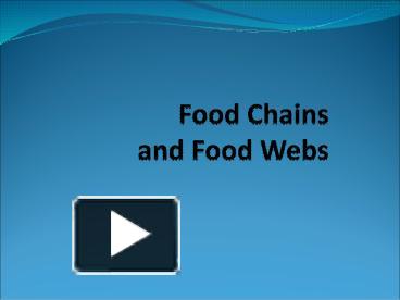 PPT – Food Chains and Food Webs PowerPoint presentation | free to ...