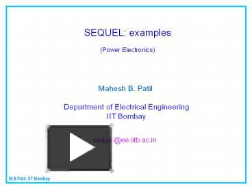 SEQUEL: examples presentation | free to view