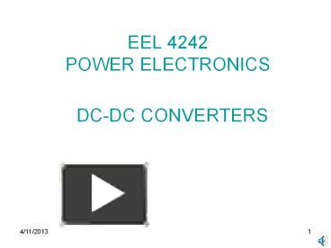 EEL 4242 POWER ELECTRONICS presentation | free to view