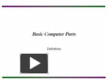 Basic Computer Parts presentation | free to download