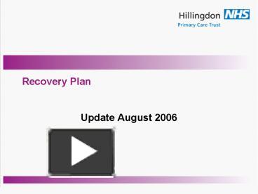 PPT – Recovery Plan PowerPoint presentation | free to view - id: 3cd8d ...