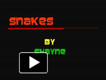 PPT – Snakes PowerPoint presentation | free to view - id: 3cd945-YWFkZ