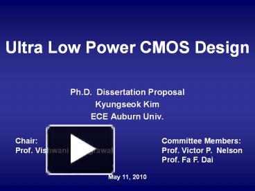 Ultra Low Power CMOS Design presentation | free to download