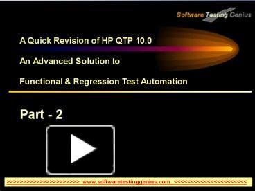 PPT – Learn HP QTP 10.0 - Part 2 PowerPoint presentation | free to ...