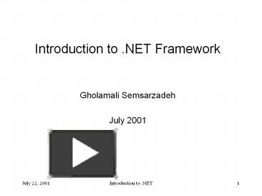 PPT – Introduction to .NET Framework PowerPoint presentation | free to ...