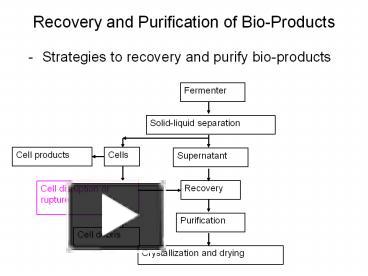 Recovery and Purification of Bio-Products presentation | free to view