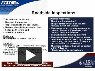 Roadside Inspections presentation | free to view