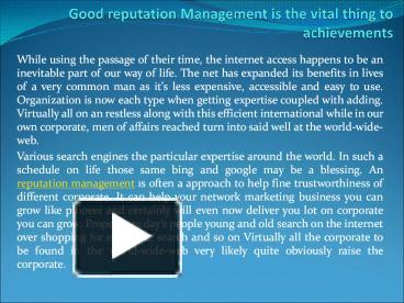 PPT – reputation management PowerPoint presentation | free to download ...