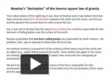 PPT – Newton's PowerPoint presentation | free to view - id: 3ceffb-ZjkwN