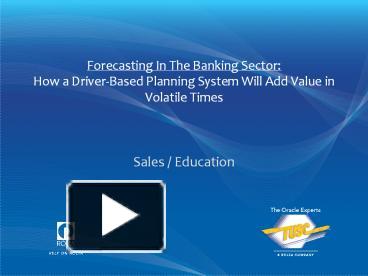 Forecasting In The Banking Sector: How a Driver-Based Planning System ...