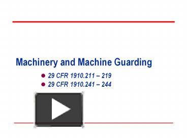 PPT – Machinery and Machine Guarding PowerPoint presentation | free to ...