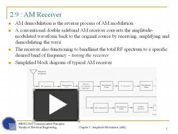 PPT – 2.9 : AM Receiver PowerPoint presentation | free to download - id ...