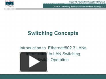 PPT – Switching Concepts PowerPoint presentation | free to download ...