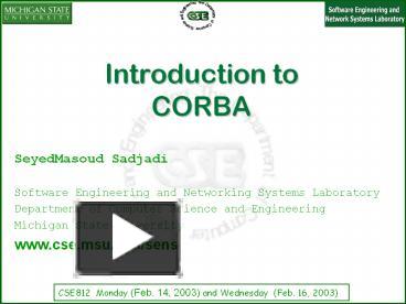 Introduction to CORBA presentation | free to download