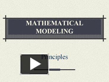 PPT – MATHEMATICAL MODELING PowerPoint presentation | free to download ...