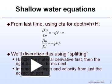 Shallow water equations presentation | free to download