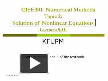 Solution of Nonlinear Equations presentation | free to download